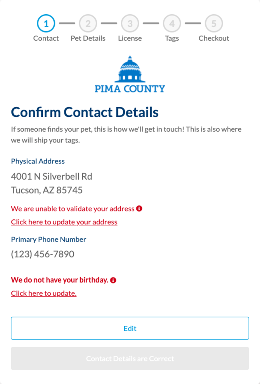 Order Flow - Contact Details Troubleshooting – DocuPet